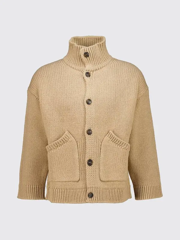 Commas 100% Wool Turtleneck Cardigan With Dropped Shoulders And Patch Pockets