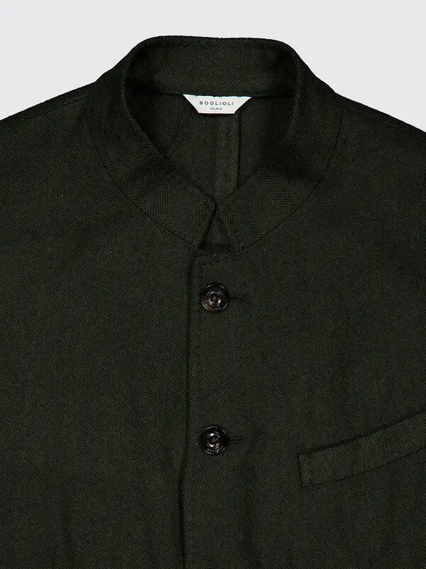 Boglioli Single-breasted Wool Blazer With Classic Collar And Patch Pockets