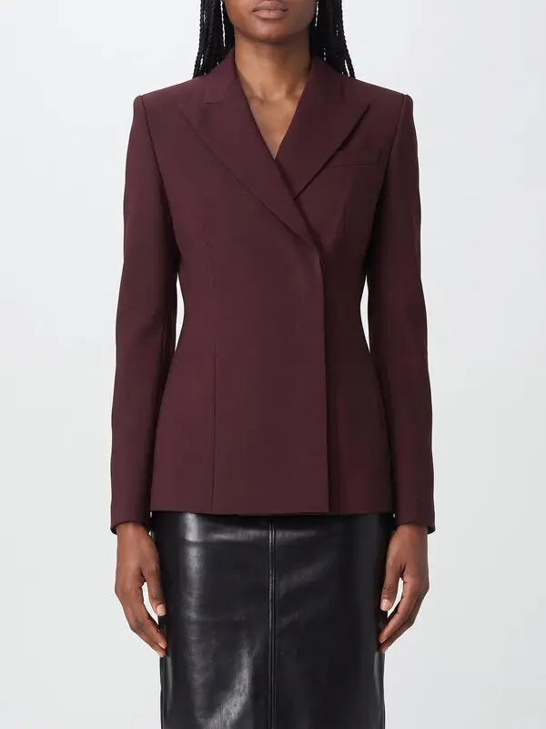 Sportmax Slim Fit Double-breasted Virgin Wool Blazer With Peak Lapels - Violet