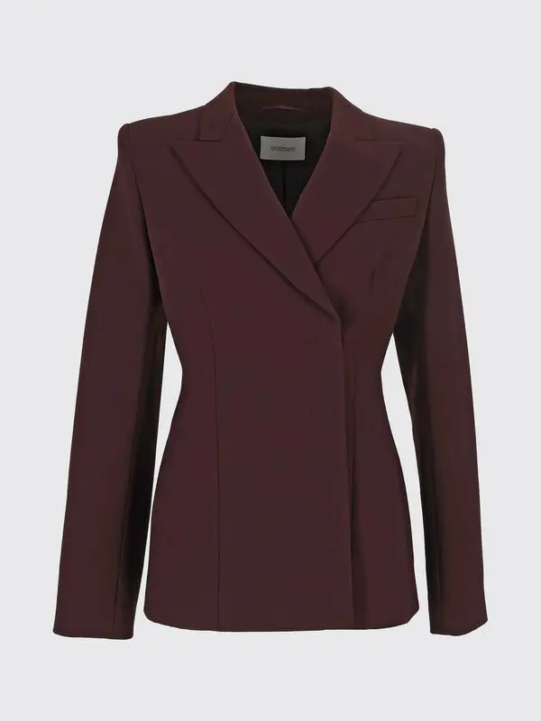 Sportmax Slim Fit Double-breasted Virgin Wool Blazer With Peak Lapels