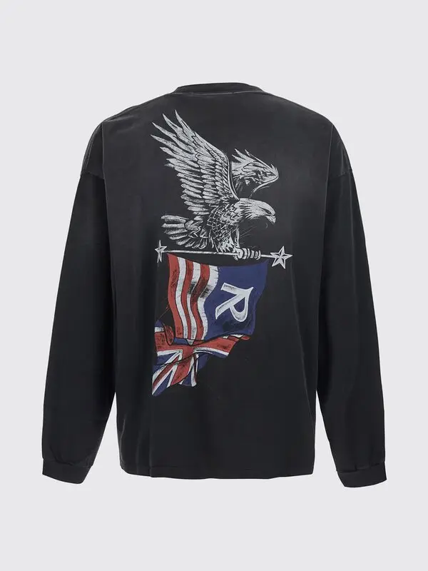 REPRESENT Long-sleeved Cotton T-shirt With Graphic Logo Print And Dropped Shoulders
