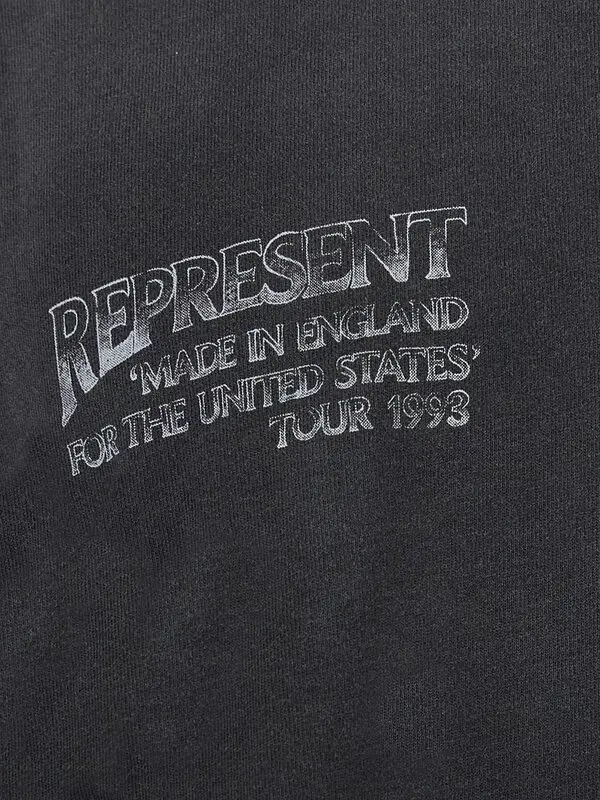 REPRESENT Long-sleeved Cotton T-shirt With Graphic Logo Print And Dropped Shoulders