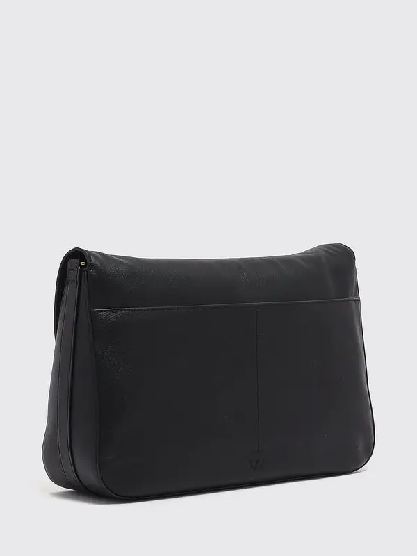 Pinko Smooth Leather Crossbody Bag With Love Birds Metal Logo