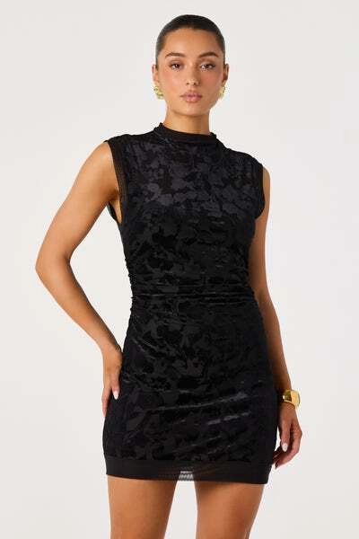 Astr The Label Stormi Velvet Burnout Mini Dress