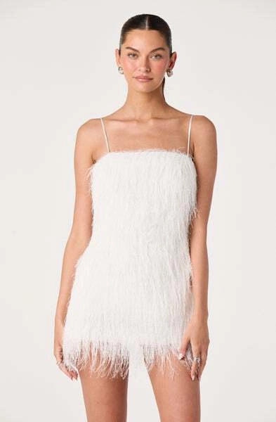 Astr The Label Miyisha Shaggy Fringe Mini Dress