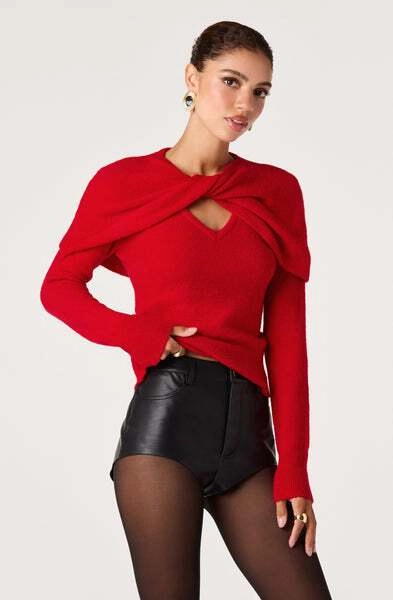 Astr The Label Henny Faux Leather Micro Mini Shorts