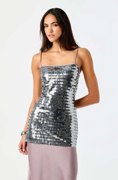 Astr The Label Lumi Sequin Bodice Satin Maxi Dress