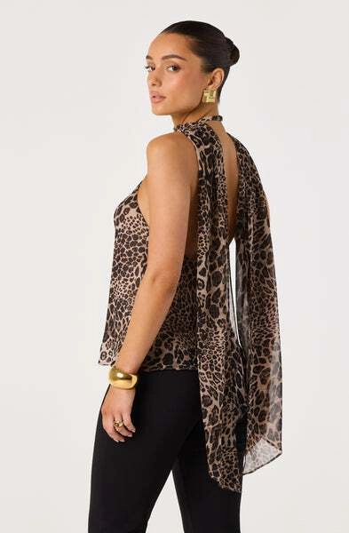 Astr The Label Benita Scarf Halter Top