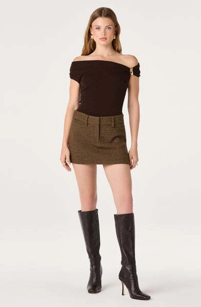 Astr The Label Lesley Knit Off Shoulder Top