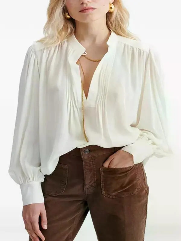 Vanessa Bruno Helene Pleated Puff-sleeve Blouse