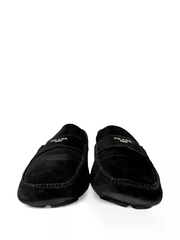Prada Logo Suede Loafers