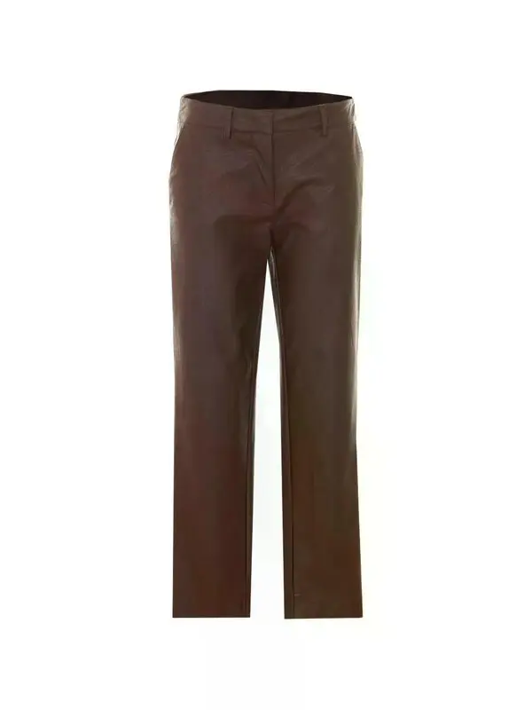 RUE DU BAC Faux-leather Straight Trousers
