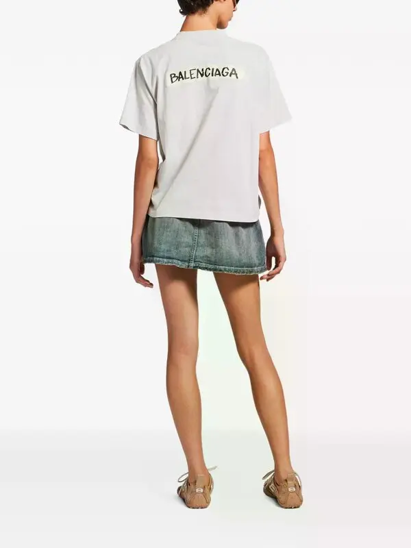Balenciaga Masking Tape Masking Tape Medium Fit T-shirt In Dirty White - Neutrals