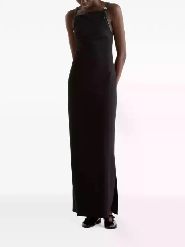 COURREGES Vinyl Strap Crepe Long Dress