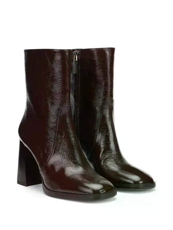 STUART WEITZMAN Vera Zip Crinkle Patent Boots