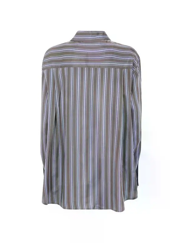 THE FRANKIE SHOP Peri Shirt Multi Stripe - Brown
