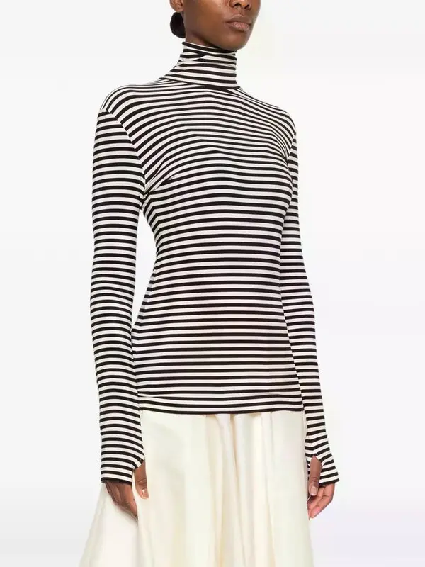 Norma Kamali Striped Turtleneck Top