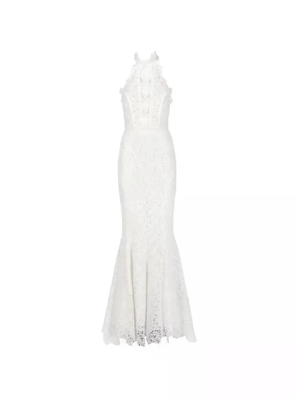 MARCO GABRIELLI ATELIER Lace Halterneck Dress