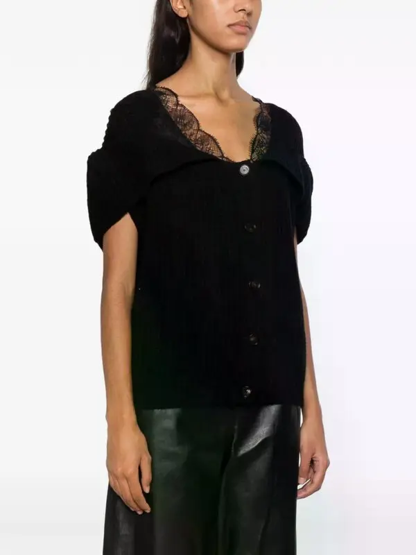 Liviana Conti Lace-trim Sleeveless Cardigan