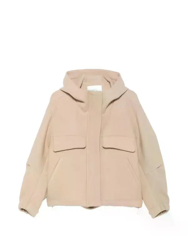 TELA Niki/pan Hooded Flap-pocket Jacket - Neutrals