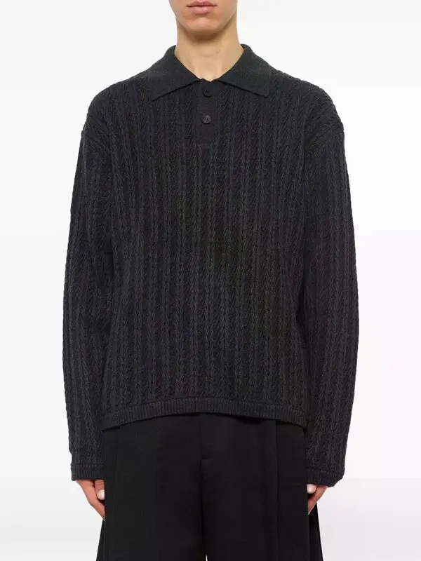 WOOYOUNGMI Cable-knit Polo Sweater