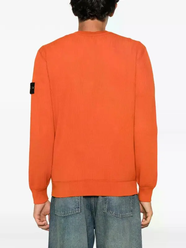 Stone Island Logo-patch Ribbed-knit Sweater