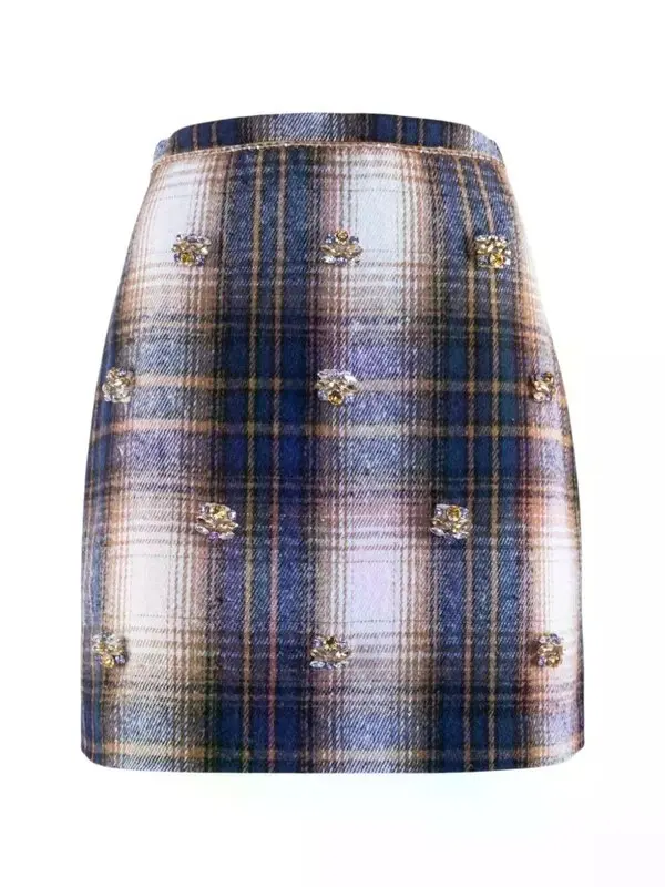 NENETTE Gilda Check Crystal-embellished Mini Skirt