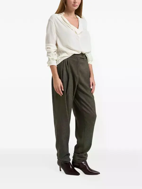 SEMICOUTURE Butter-colored Shawl-neck Shirt