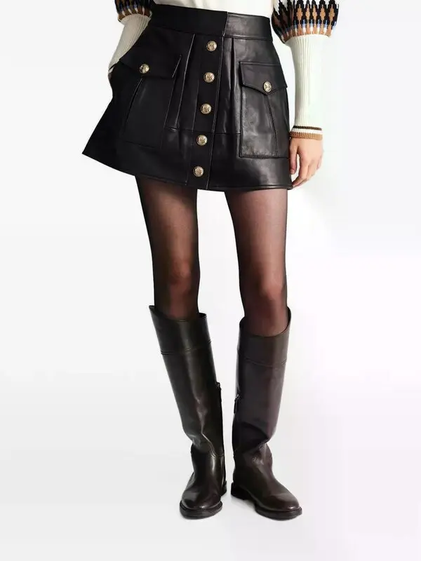 Cara Cara Fatima Leather Mini Skirt