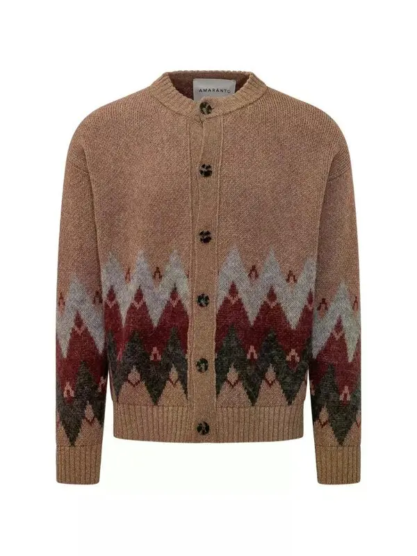 AMARANTO Long-sleeve Button-up Cardigan - Brown