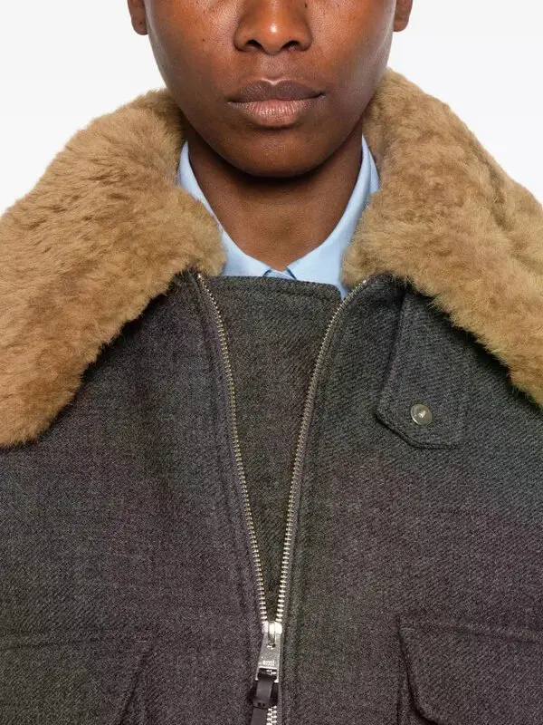 AMI Paris Shearling-collar Bomber Jacket
