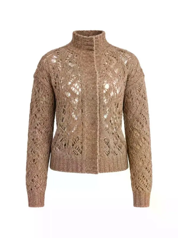 Max Mara Open-knit High-neck Cardigan