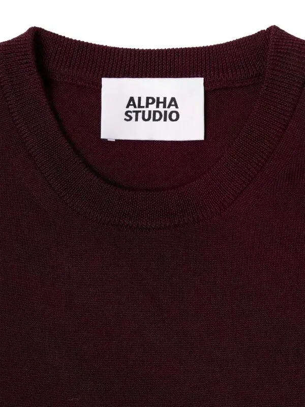 Alpha Studio Crew-neck Merino Wool Sweater