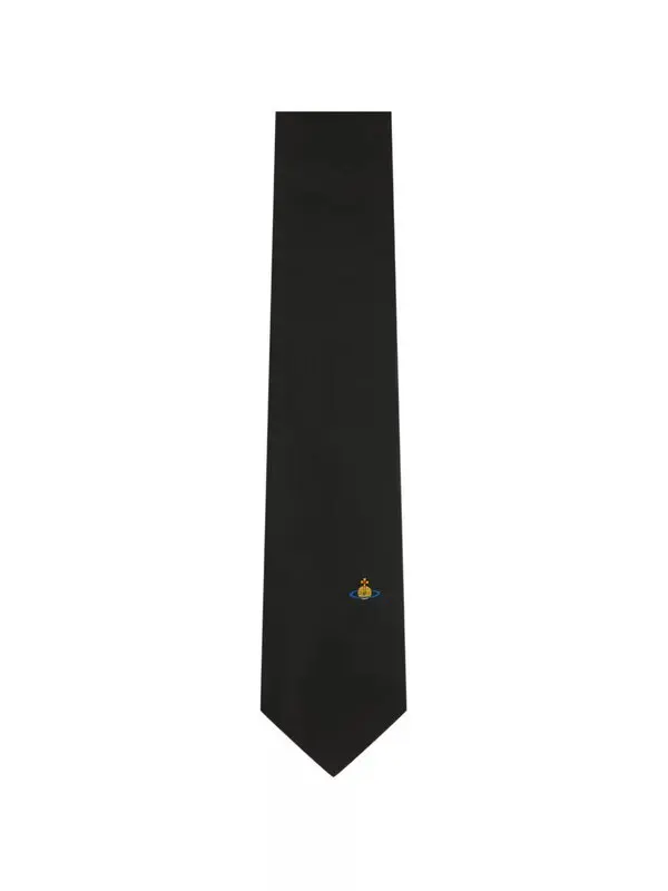 VIVIENNE WESTWOOD Orb-embroidered Silk Tie