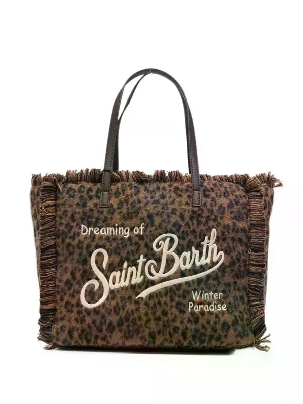 MC2 SAINT BARTH Vanity Leopard-print Fringed Shoulder Bag