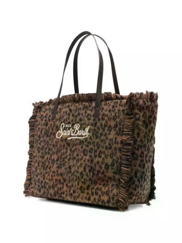 MC2 SAINT BARTH Vanity Leopard-print Fringed Shoulder Bag