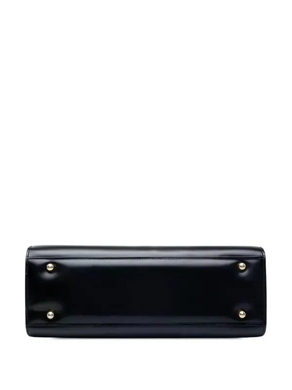 Gucci 20th Century Smooth Calfskin Bamboo Top Handle Bag Handbag