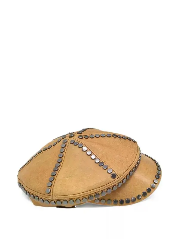 Prada Studded Leather Casquette Hat