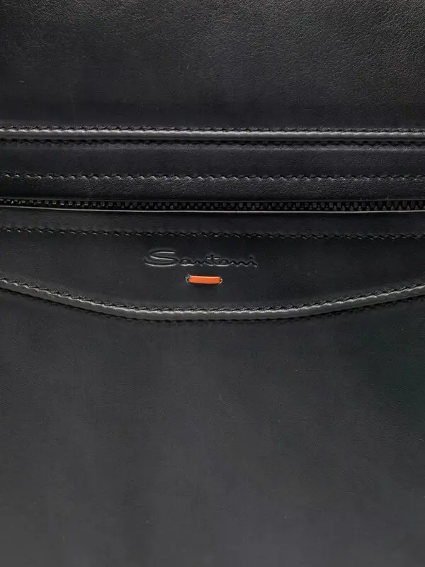 Santoni Zip-around Leather Backpack