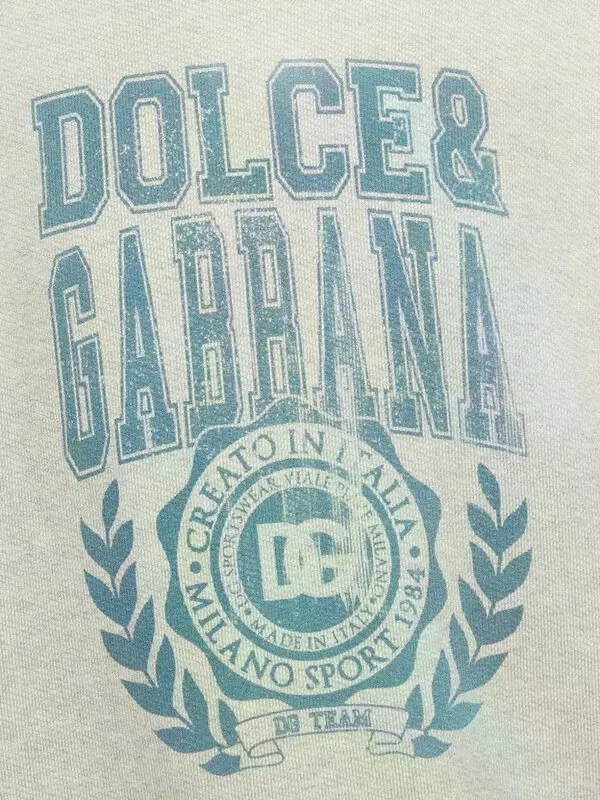 Dolce & Gabbana Printed French Terry Hoodie - Grey