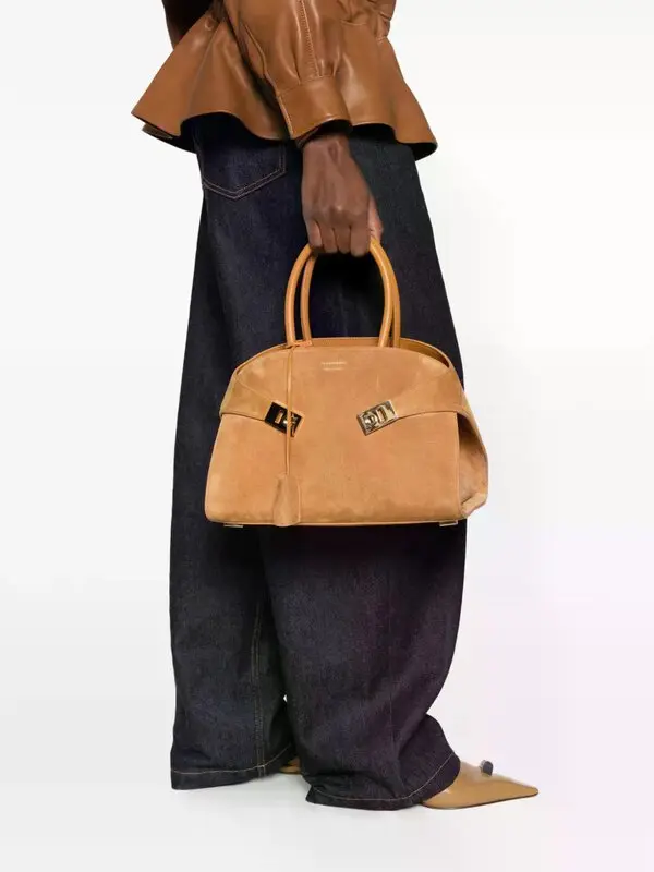 FERRAGAMO Hug Suede Tote Bag