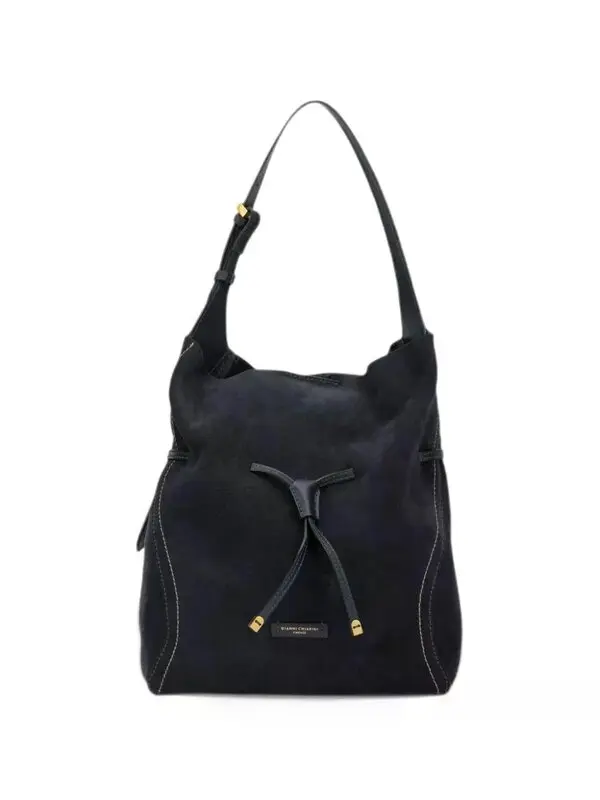GIANNI CHIARINI Sienna Contrast-stitch Suede Bucket Bag