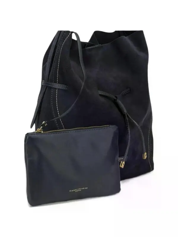 GIANNI CHIARINI Sienna Contrast-stitch Suede Bucket Bag