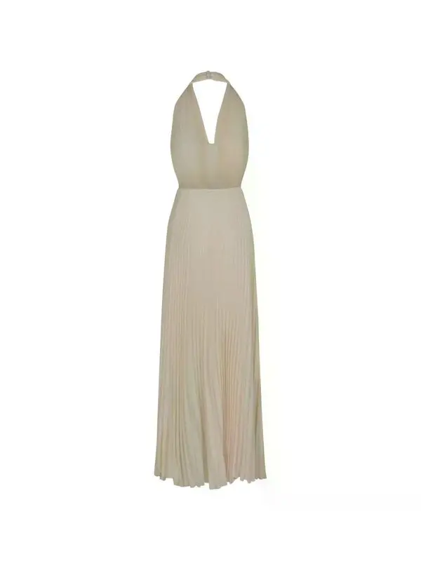 Raquel Diniz Raissa Pleated Halterneck Maxi Dress