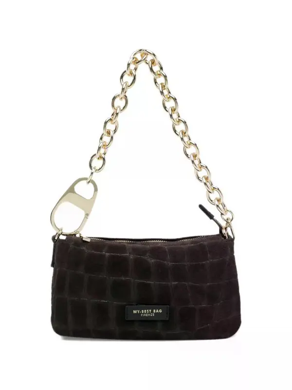 MY BEST BAG FIRENZE Croc-effect Suede Shoulder Bag