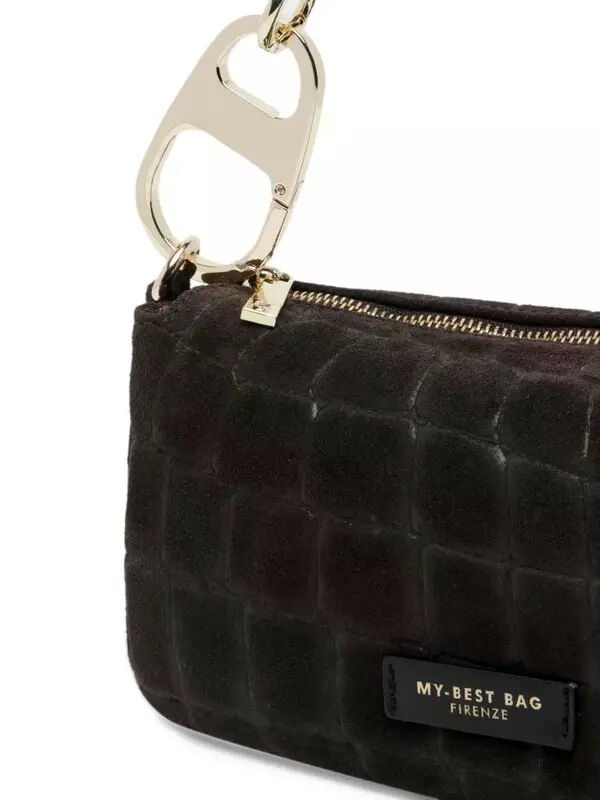 MY BEST BAG FIRENZE Croc-effect Suede Shoulder Bag