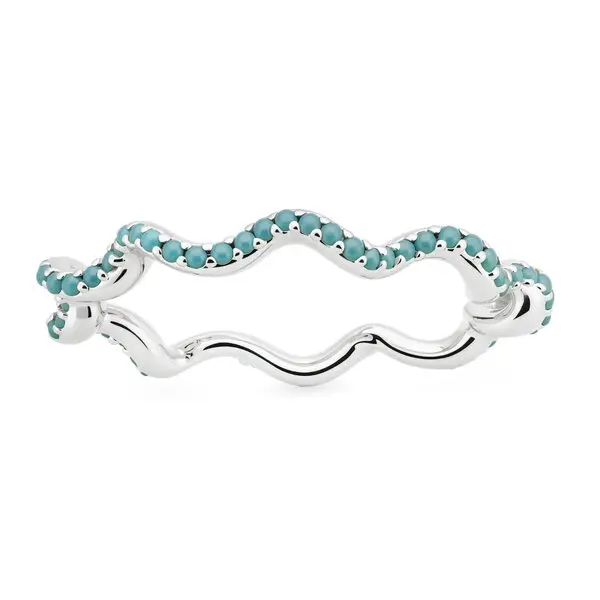 KYLIE HARPER Petite Swirling Turquoise Eternity Band Ring In Sterling