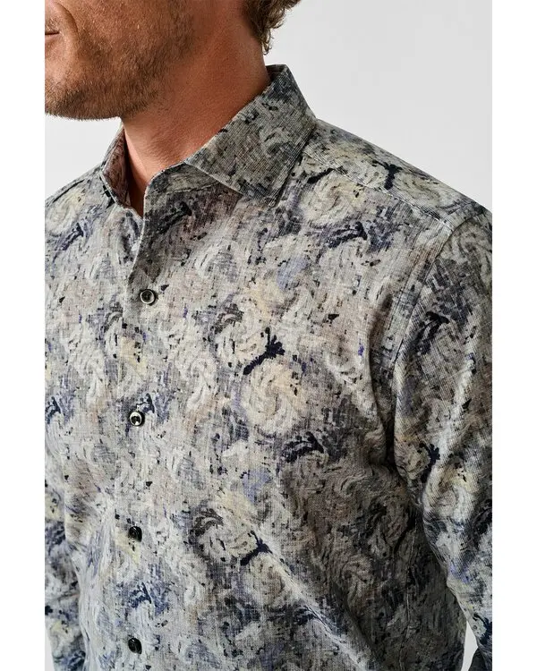 David Donahue Cotton Botanical Corduroy Sport Shirt