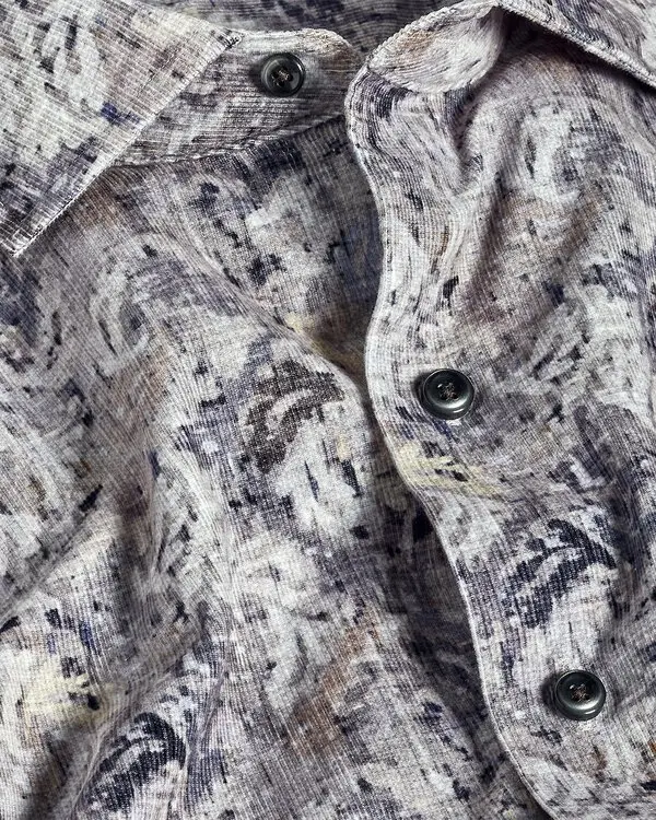 David Donahue Cotton Botanical Corduroy Sport Shirt