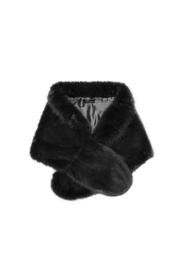 JAMES LAKELAND Faux Fur Wrap - Black